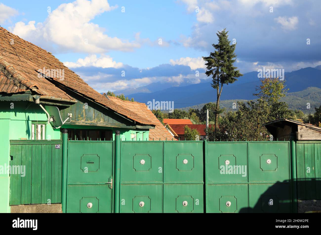 The rural village of Cartisoara, on Transfagarasan in Transylvania ...