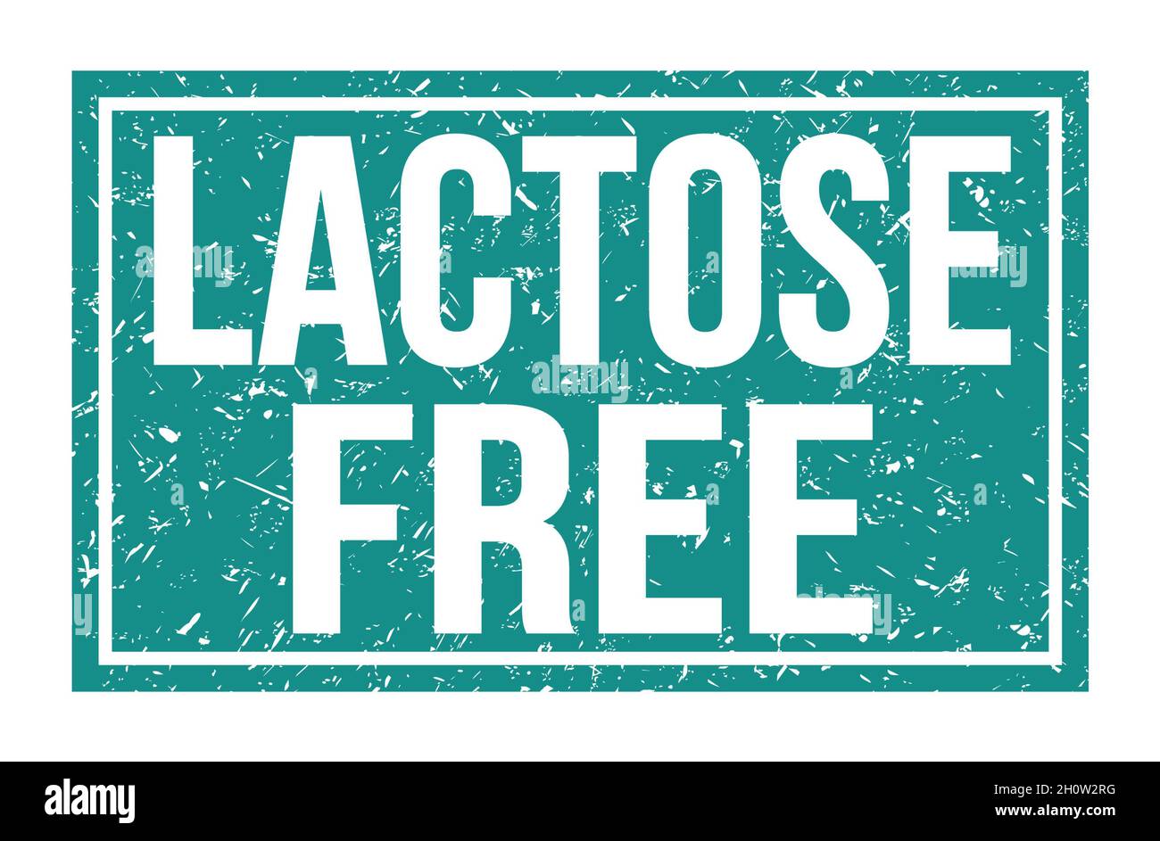 LACTOSE FREE, words written on blue rectangle stamp sign Stock Photo - Alamy