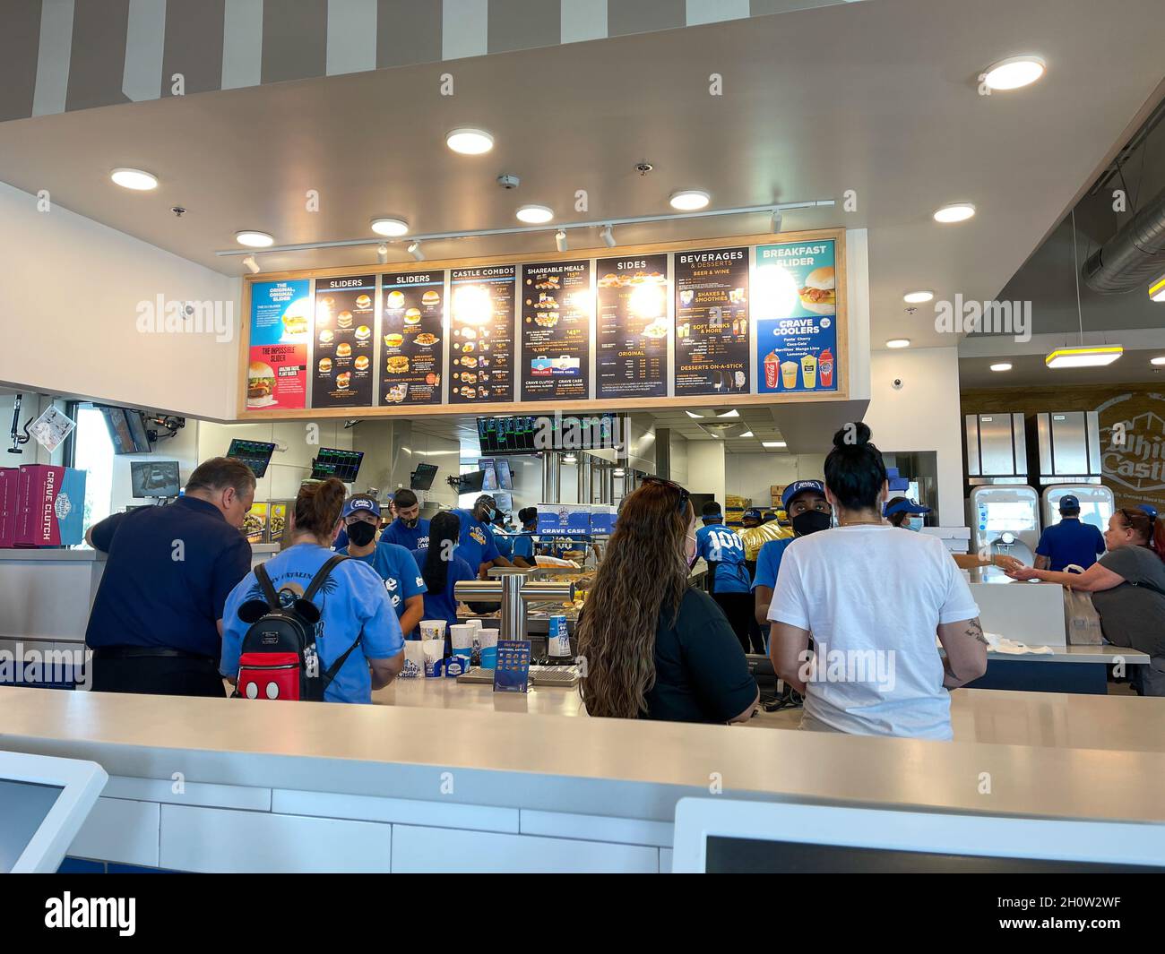 Orlando, FL USA - June 8, 2021: The interior of a White Castle fast ...