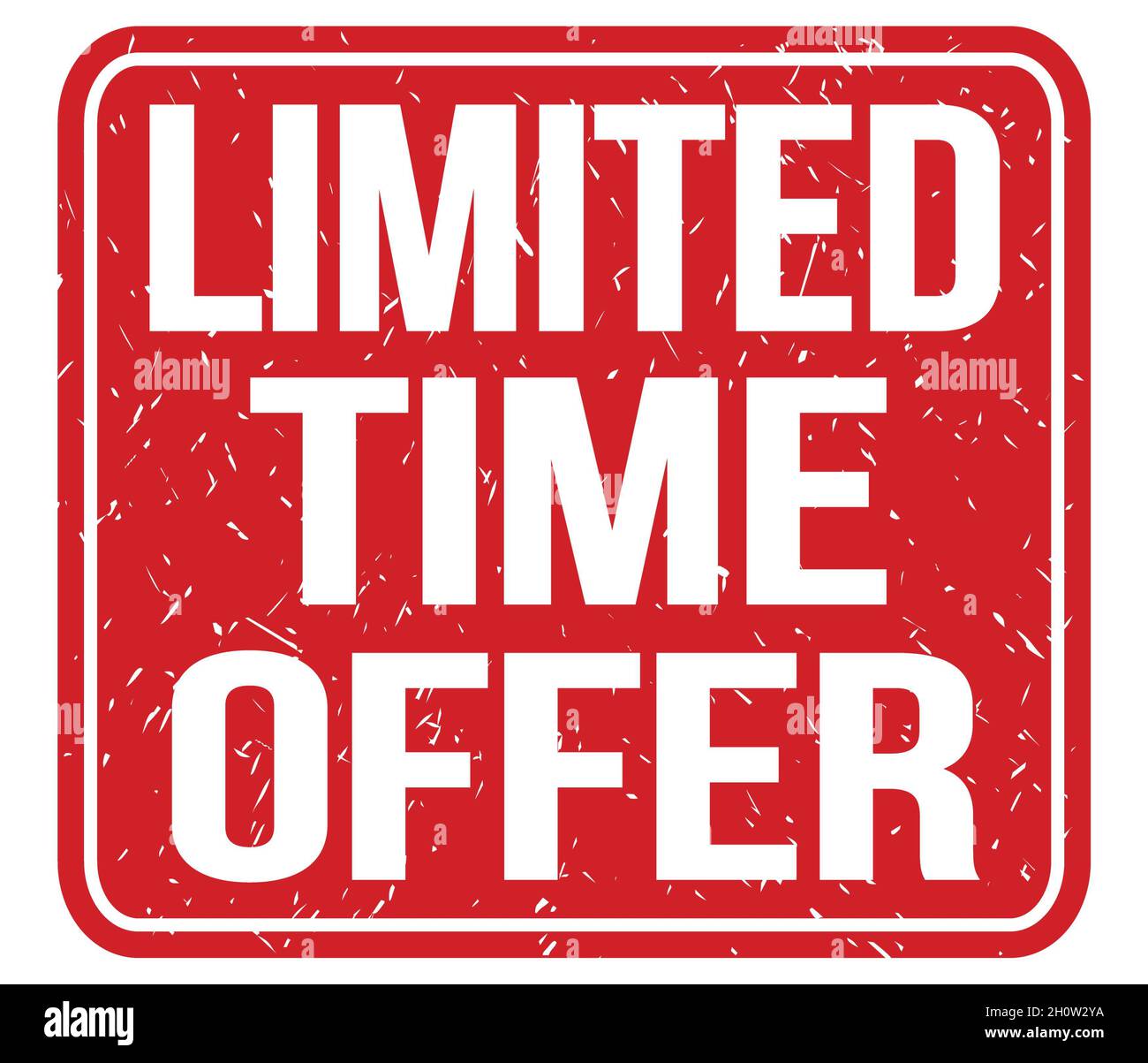 LIMITED TIME OFFER, text written on red vintage stamp sign Stock Photo ...