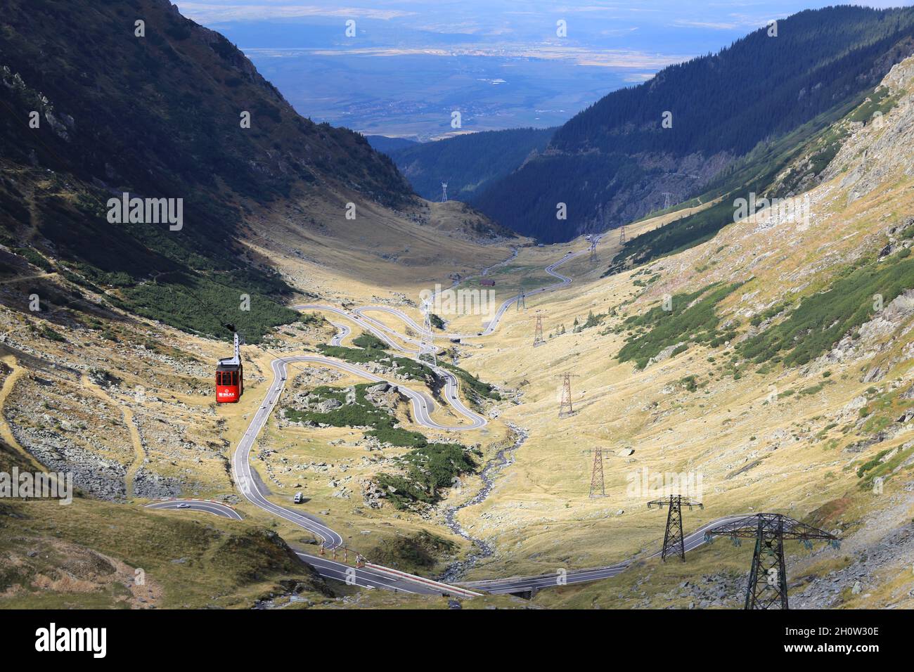 The iconic Transfagarasan Highway on the northern side, in the Fagaras ...
