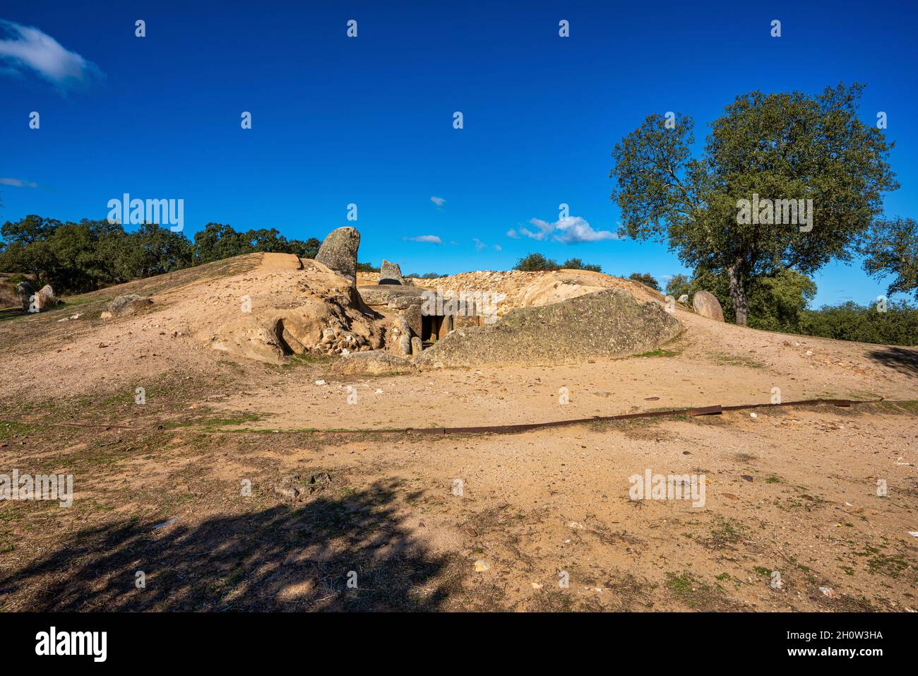 Dolmen of Lacara, funeral chamber. Ancient megalithic building near La ...