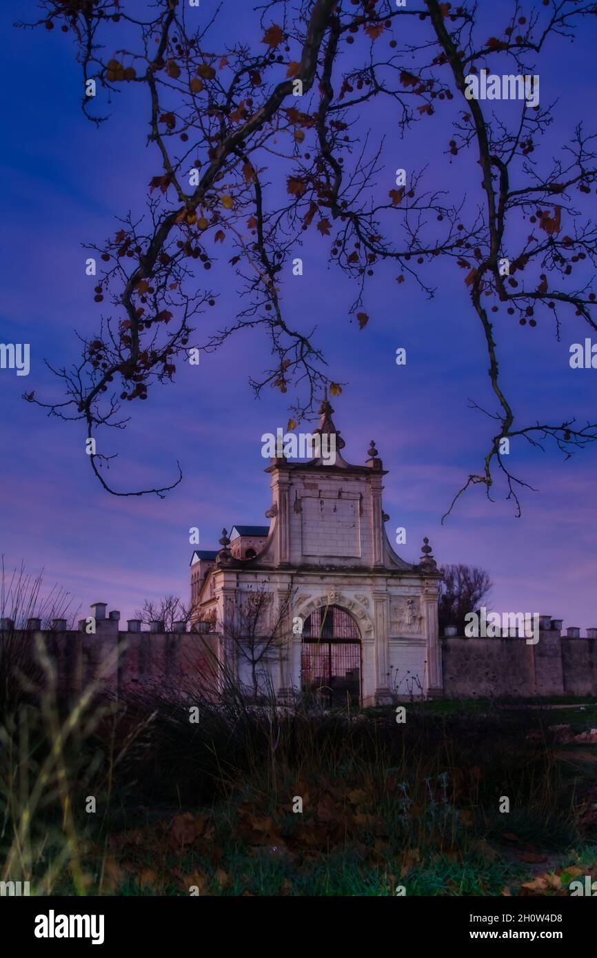 Mesmerizing view of an old medieval monastery in a rural area under a ...