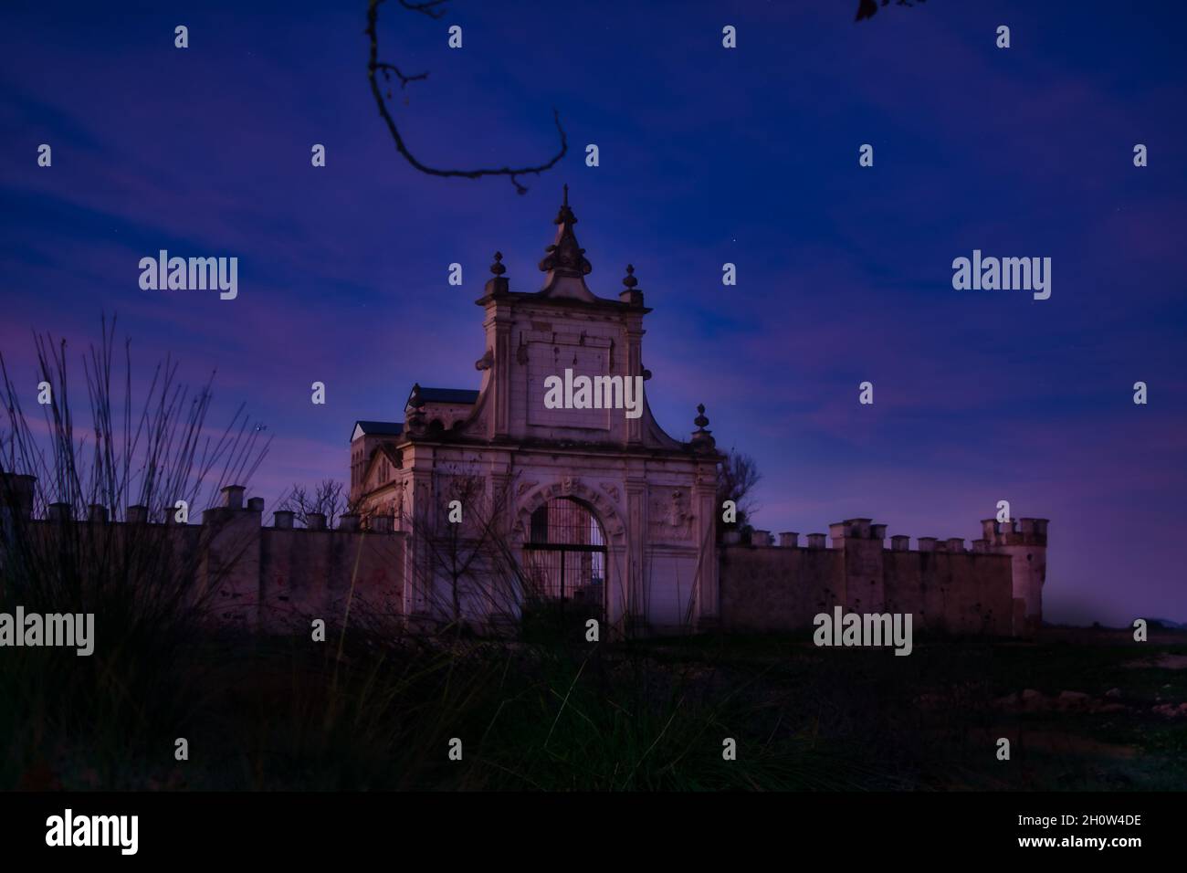 Mesmerizing view of an old medieval monastery in a rural area under a ...