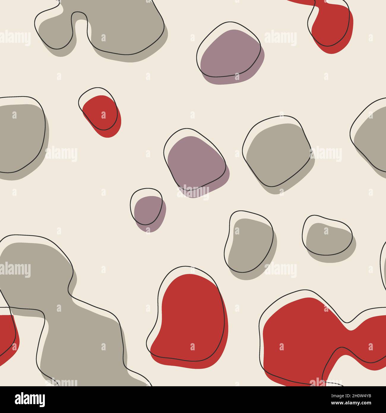 Seamless abstract organic blog shapes in various colors with offset ...