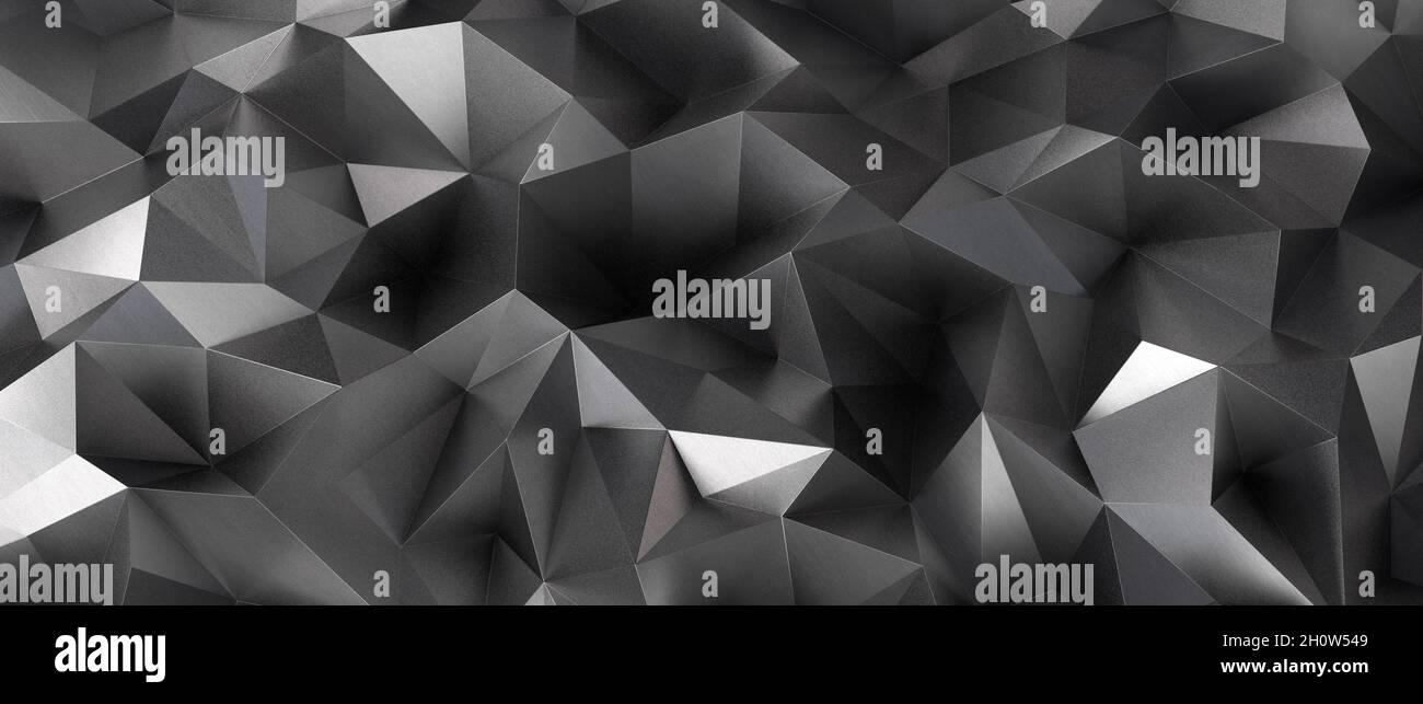 3D rendering of an abstract shiny silver polygon Stock Photo - Alamy