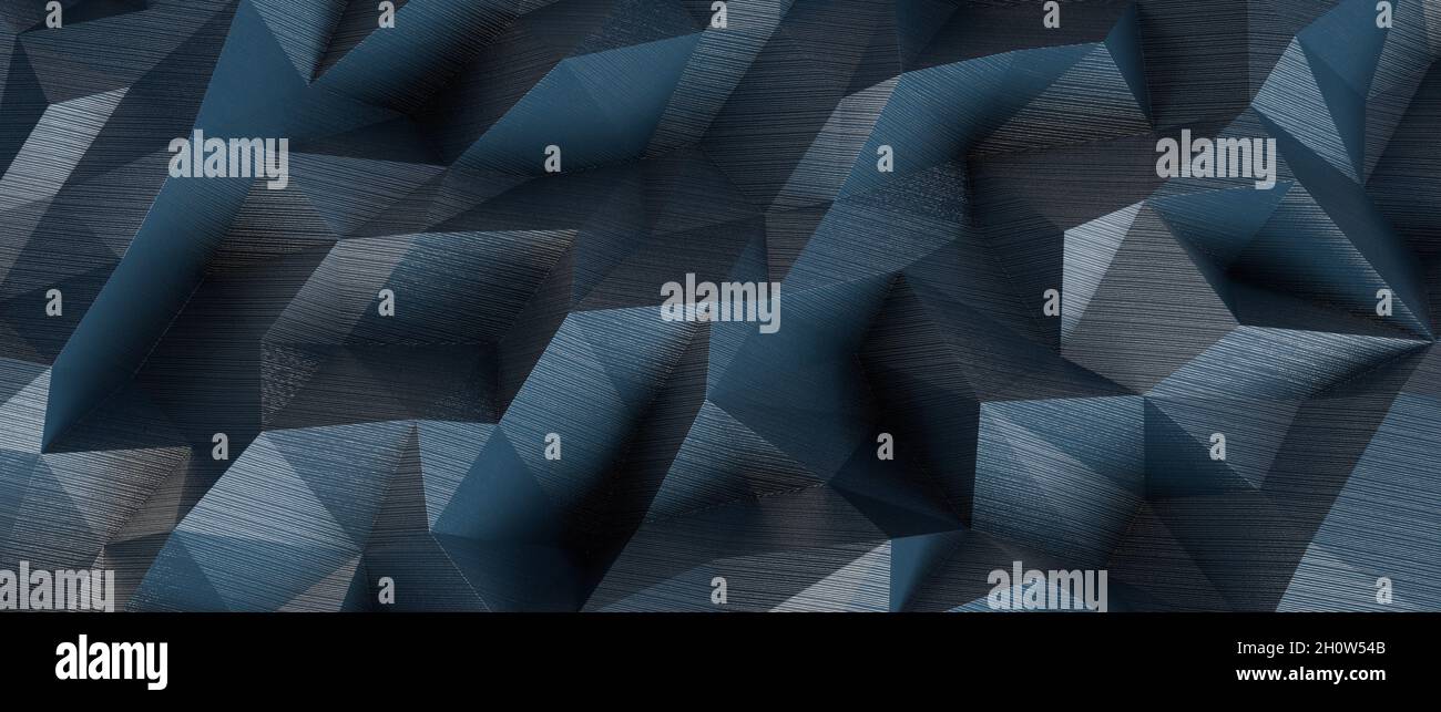 3D rendering of an abstract blue polygon Stock Photo - Alamy