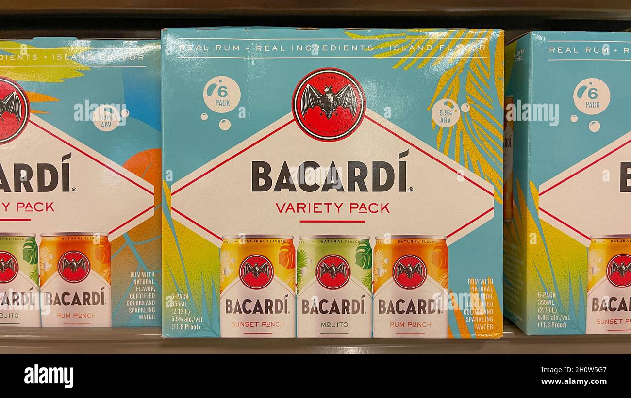 Orlando,FL USA - October 3, 2021: Cases of Bacardi Rum Hard Seltzer ...