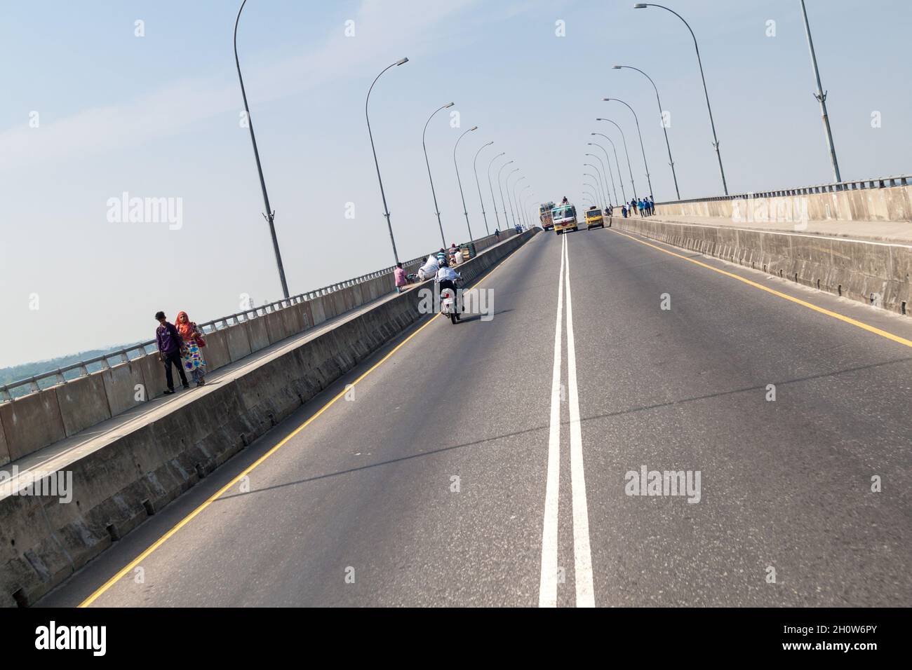 KHULNA, BANGLADESH - NOVEMBER 16, 2016: Traffic on Khan Jahan Ali ...