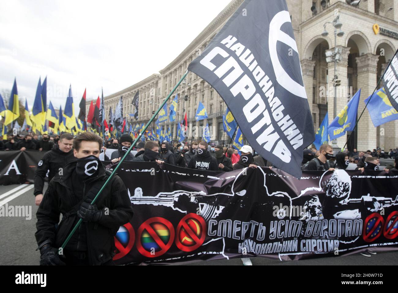 Members of the nationalist movements attend the March of the Nation to ...