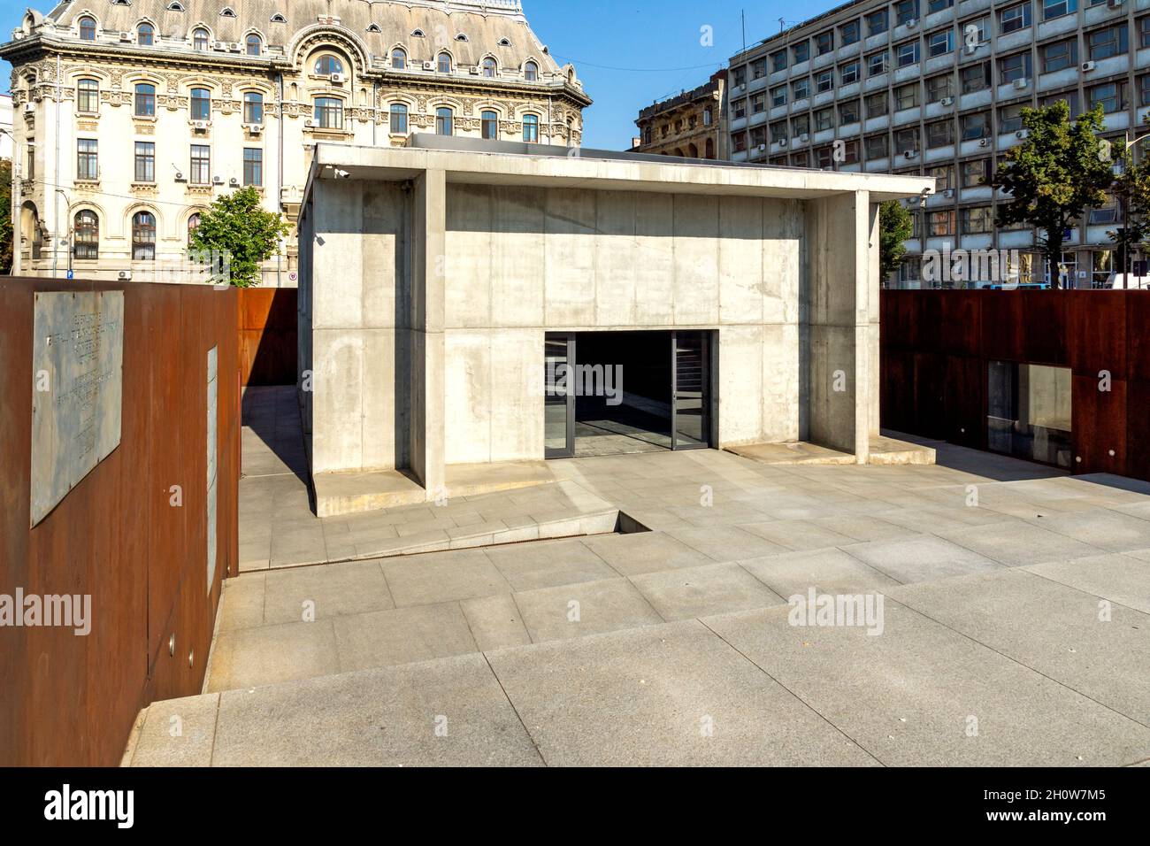 BUCHAREST, ROMANIA - AUGUST 16, 2021: Holocaust Memorial at the center ...
