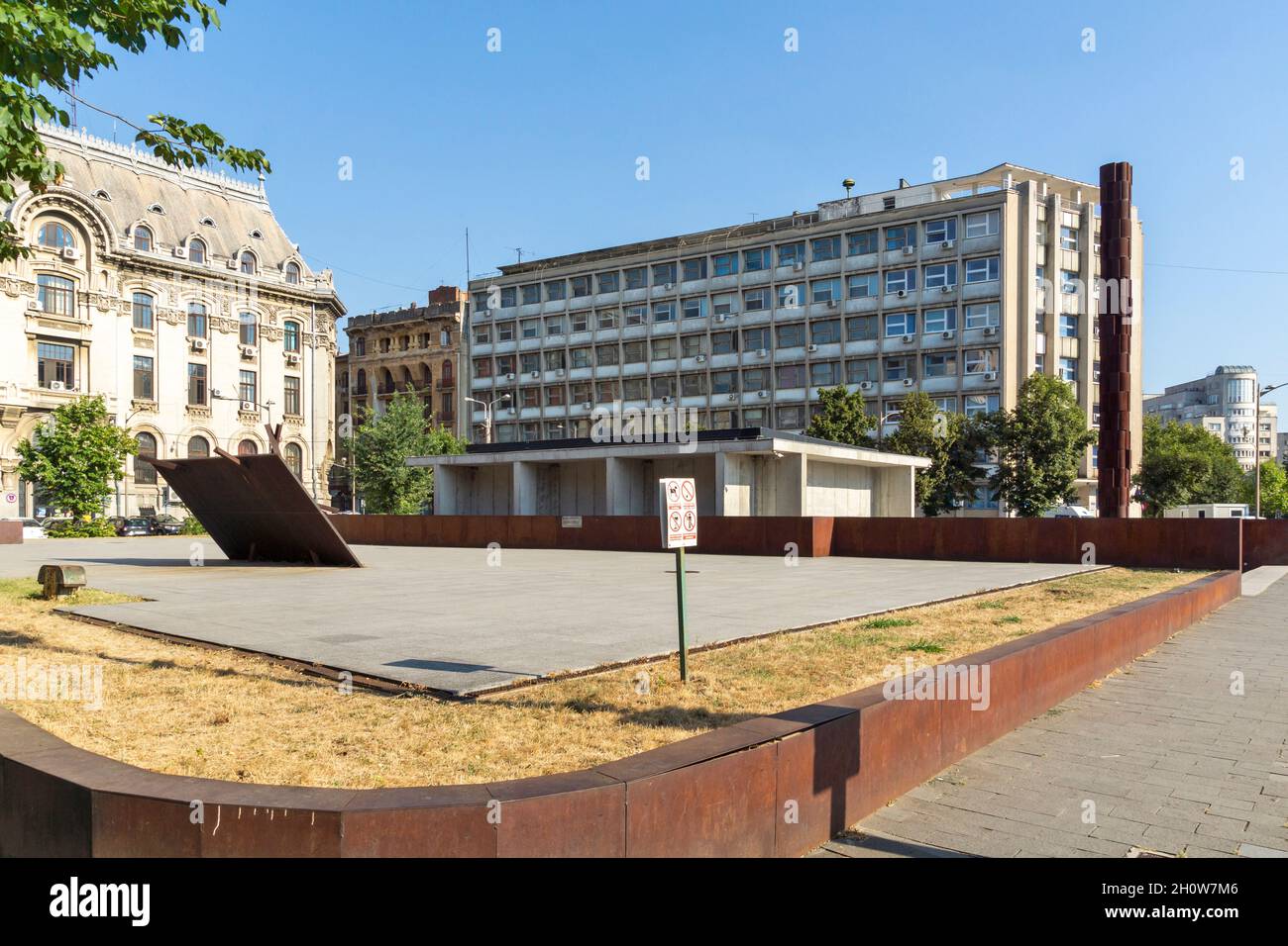 BUCHAREST, ROMANIA - AUGUST 16, 2021: Holocaust Memorial at the center ...