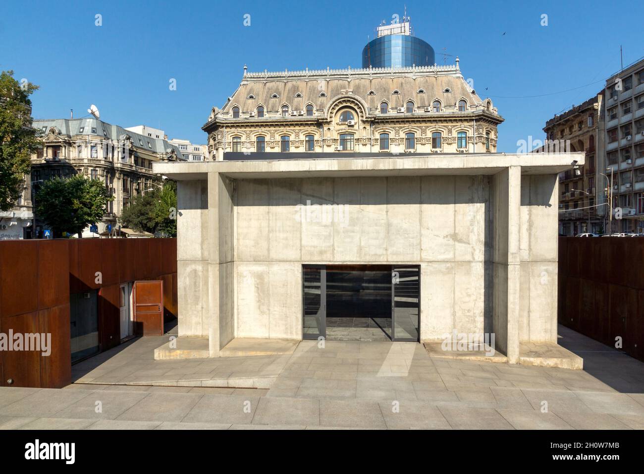 BUCHAREST, ROMANIA - AUGUST 16, 2021: Holocaust Memorial at the center ...