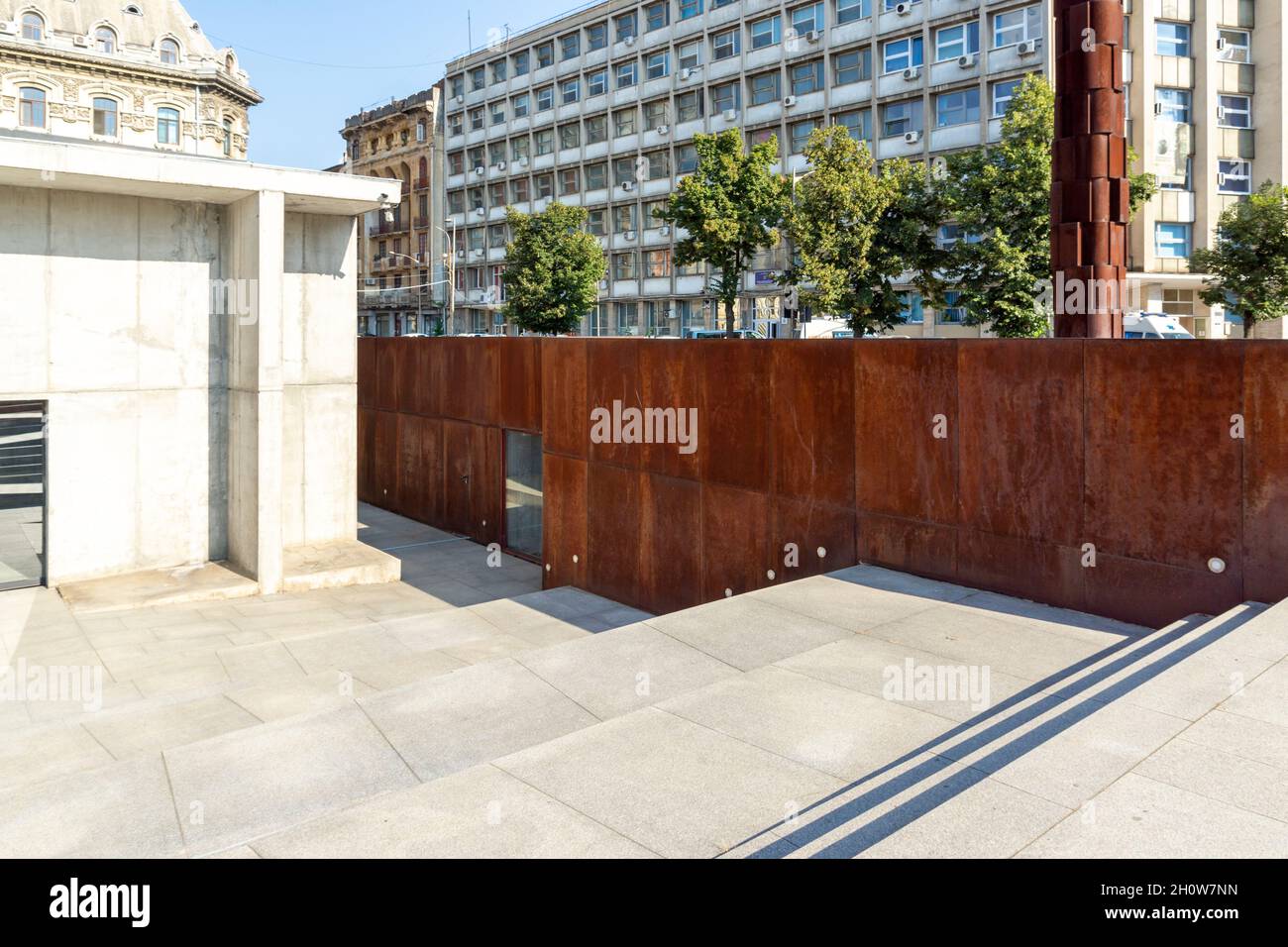 BUCHAREST, ROMANIA - AUGUST 16, 2021: Holocaust Memorial at the center ...