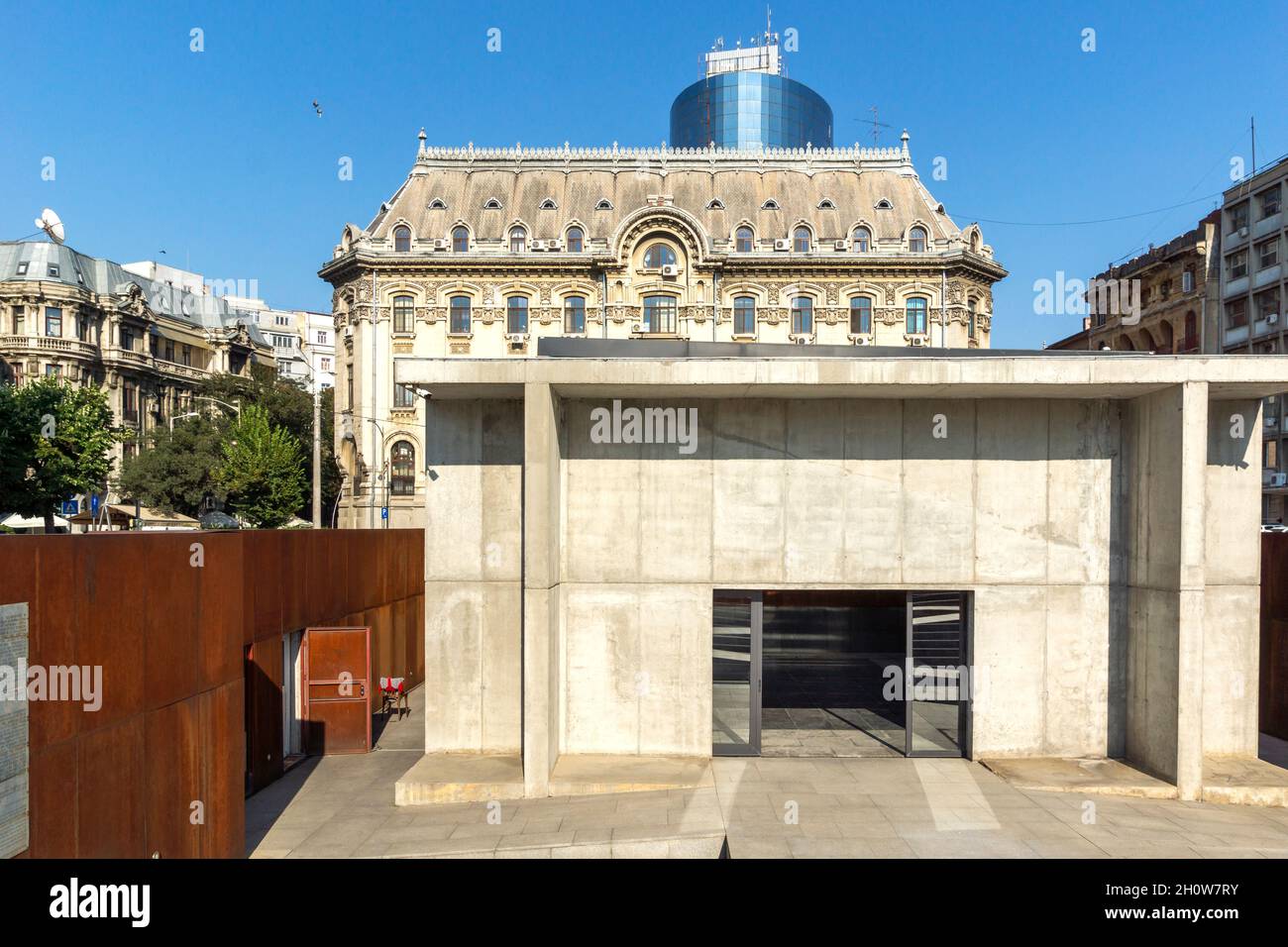BUCHAREST, ROMANIA - AUGUST 16, 2021: Holocaust Memorial at the center ...