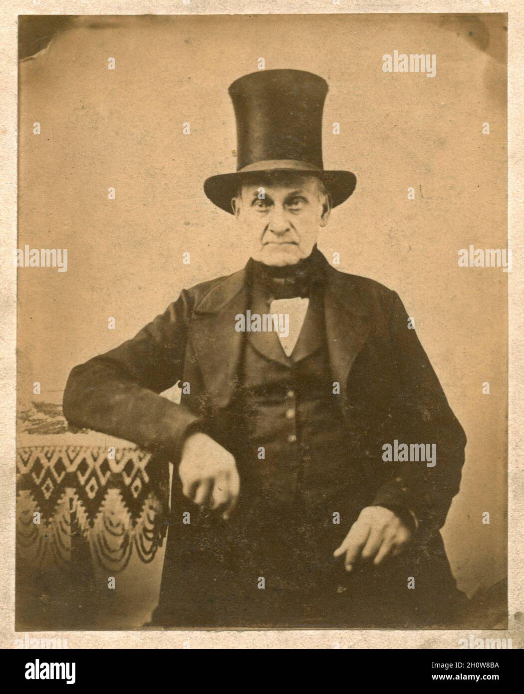 Portrait of a man wearing a tall top hat, circa 1855 Stock Photo - Alamy