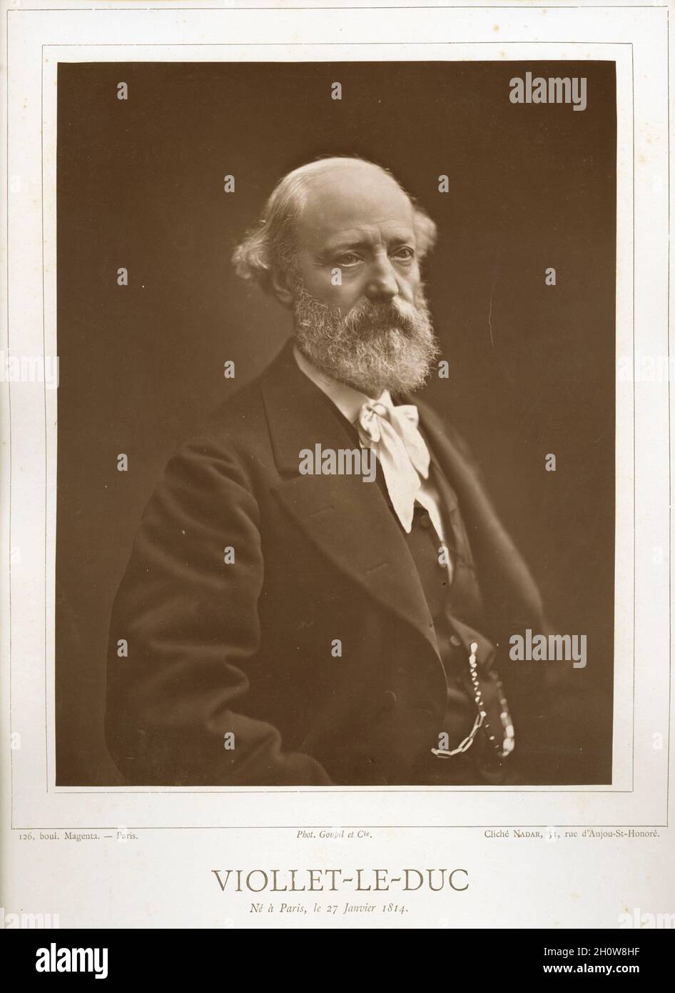 Portrait of French architect Eugène Viollet-le-Duc (1814 - 1879), 1878 ...