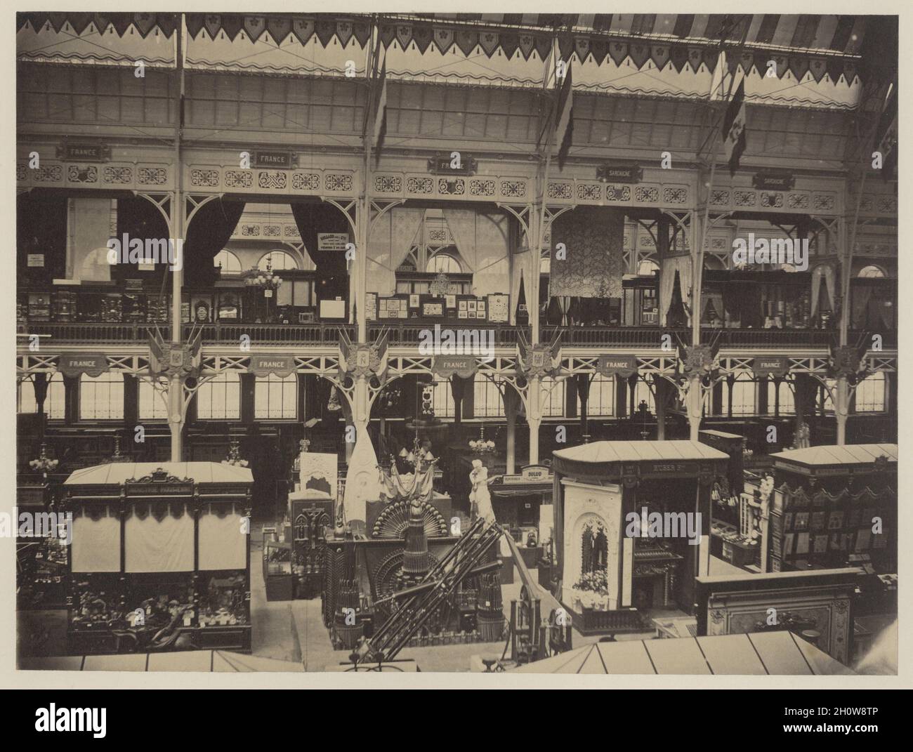 Interior view of the Palais de l'Industrie at the 1855 Exposition ...