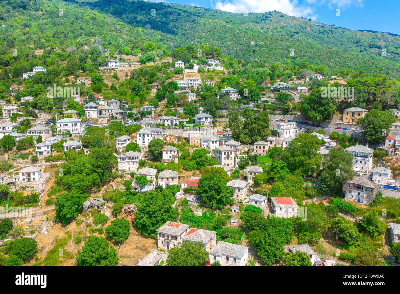 Traditional greek village of Pinakates on Pelion mountain in central ...