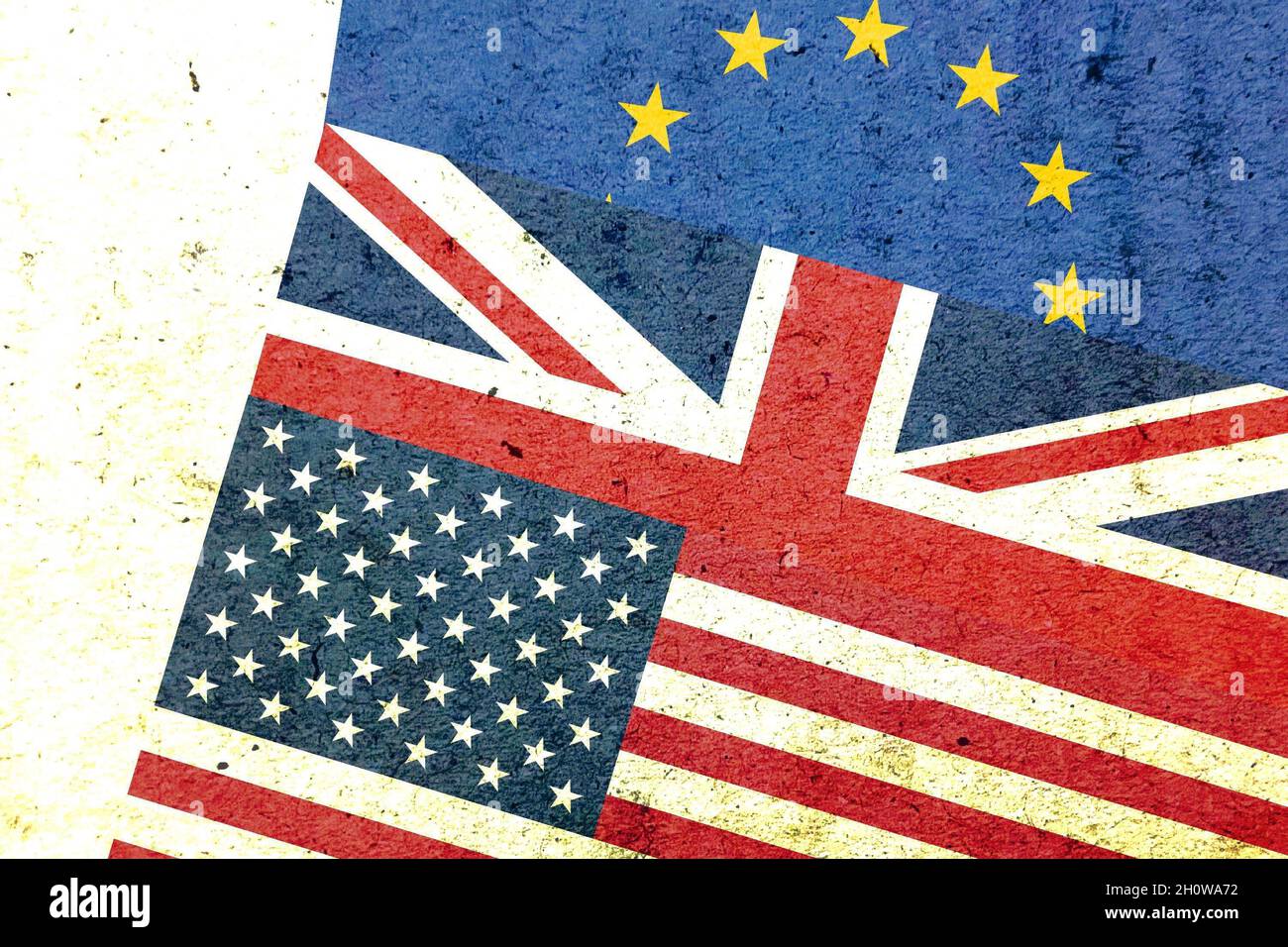 Illustration of the flags of the United Kingdom, the USA, and the ...