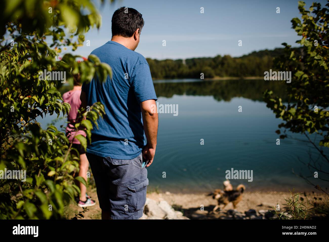 Man Observing View at Quarry in Cincinnati Stock Photo - Alamy