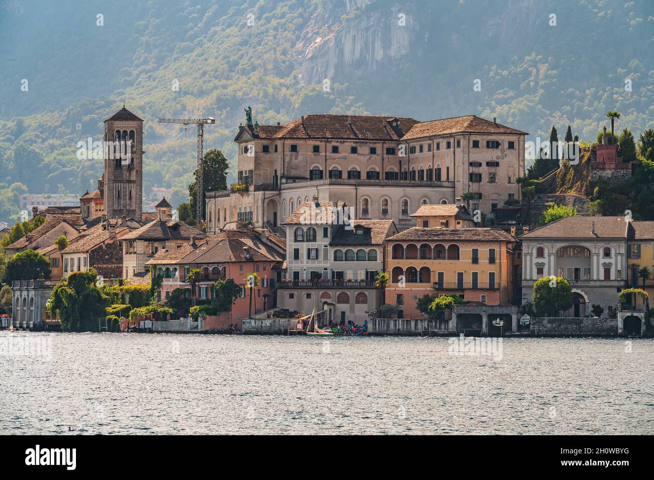 San Giulio Island is an island within Lake Orta in Piedmont with a ...