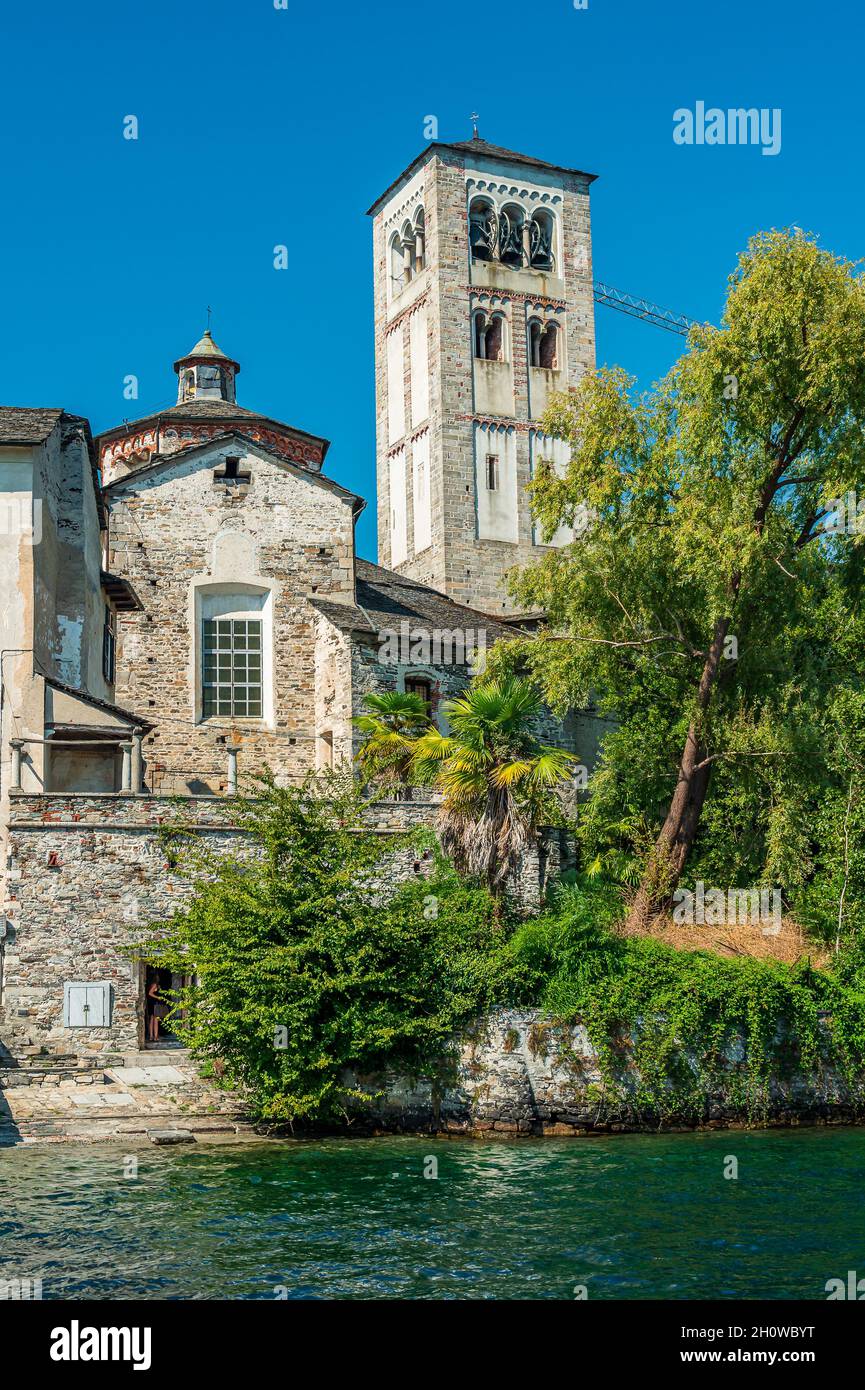 San Giulio Island is an island within Lake Orta in Piedmont with a ...
