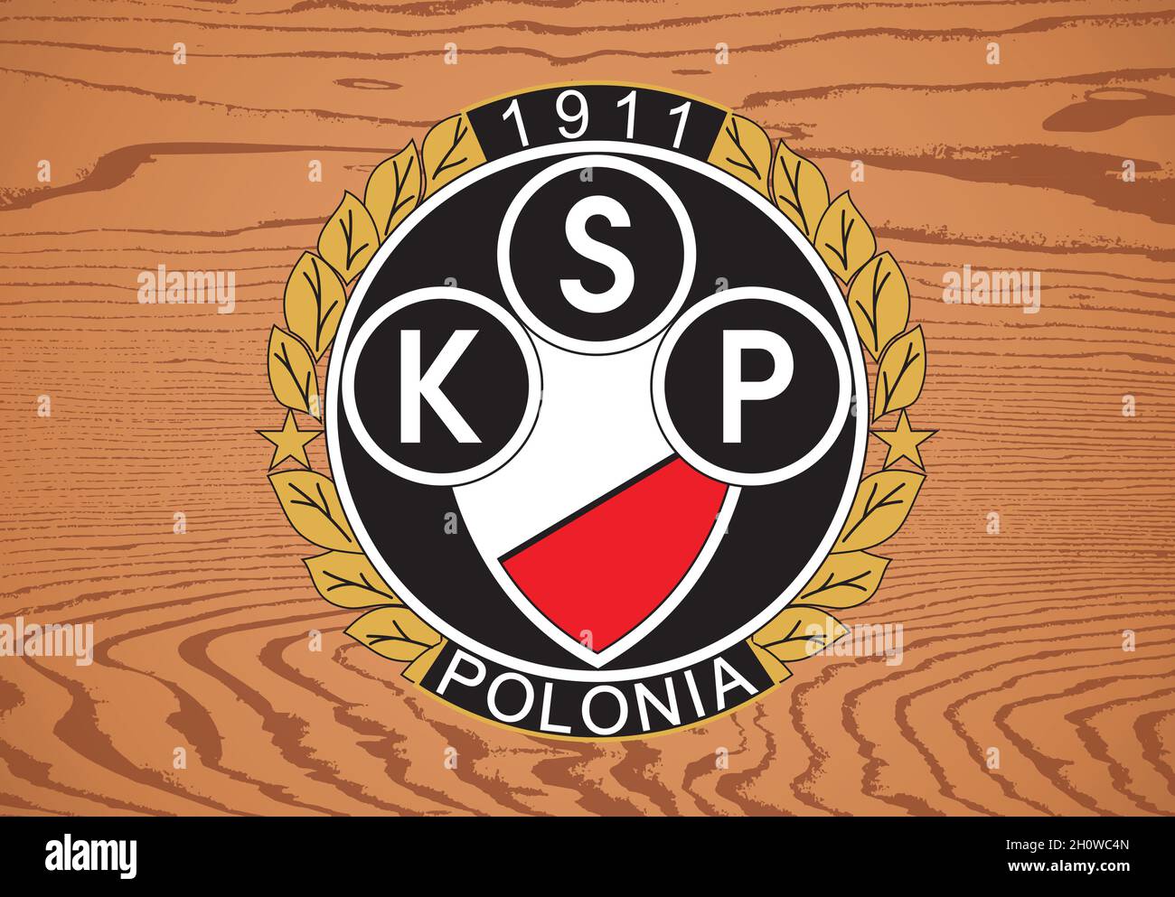 Coat of arms FC Polonia Warsaw, football club from Poland Stock Photo ...