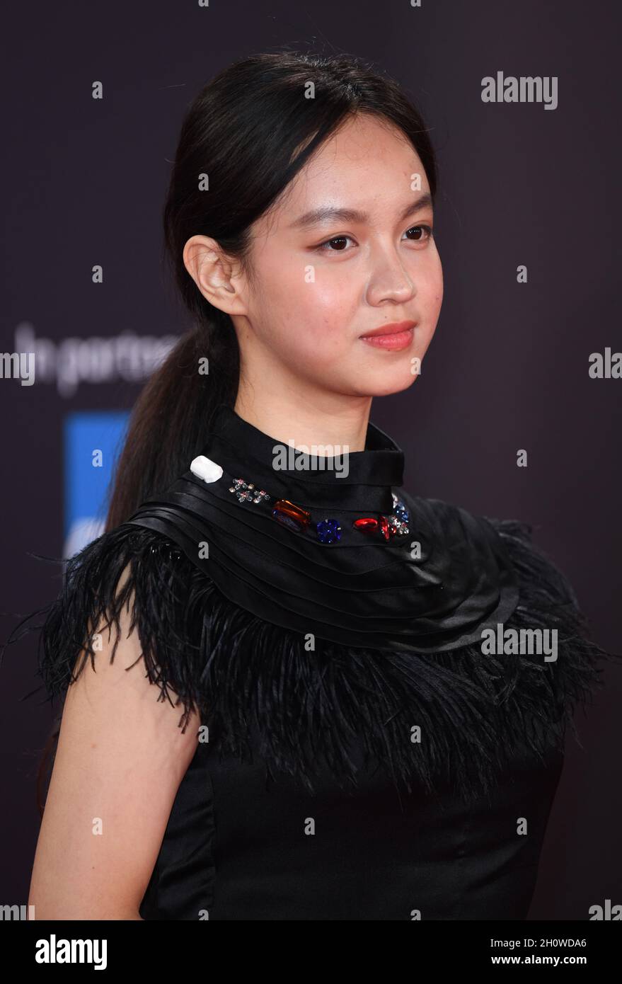 October 14th, 2021. London, UK. Lucie Zhang arriving at the Paris, 13th ...