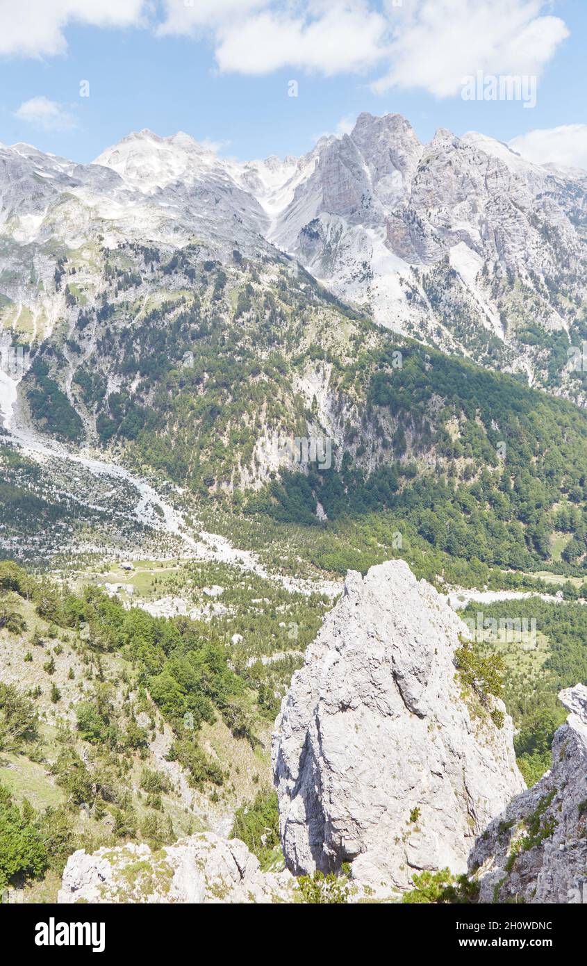 The View of the Valbona Pass While Hiking from Valbona to Theth Stock ...