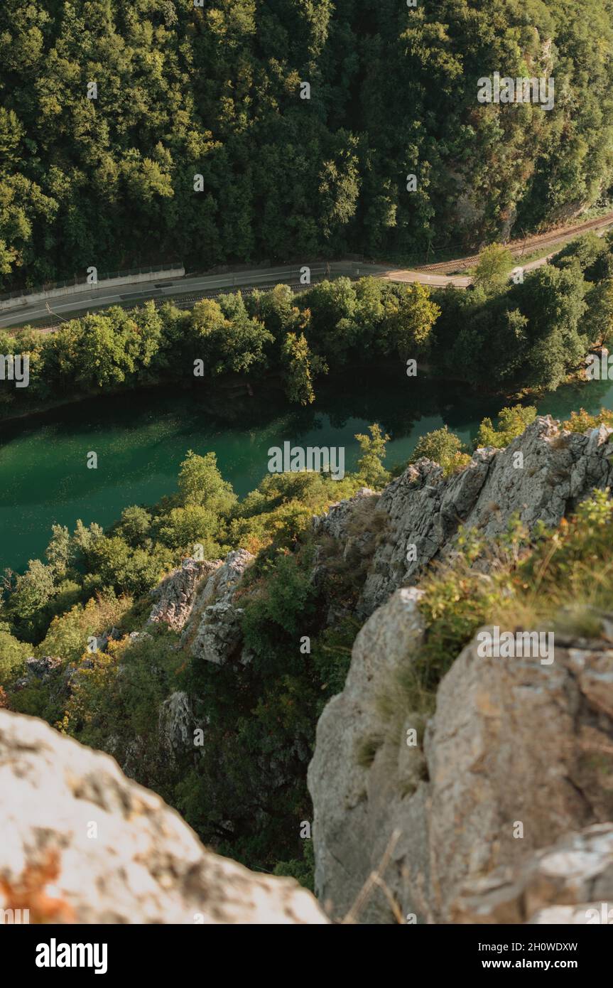 Aerial shot river flowing surrounded hi-res stock photography and ...