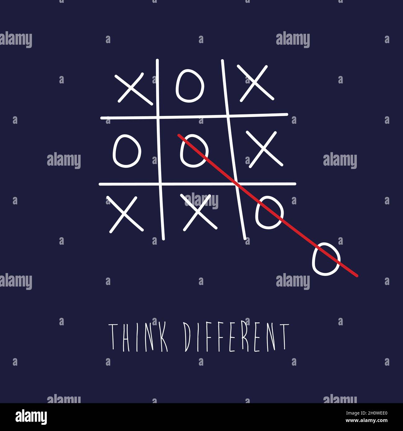 Tic Tac Toe- think different - Think outside the box banner. Creativity ...
