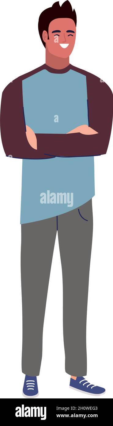 young man standing character Stock Vector Image & Art - Alamy