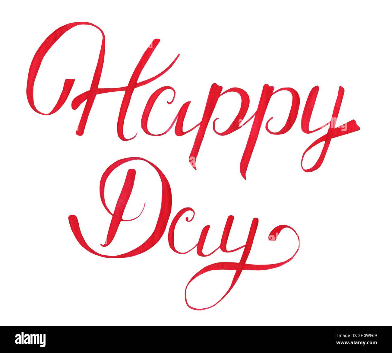 Text HAPPY DAY burgundy. Festive inscription isolated on white ...