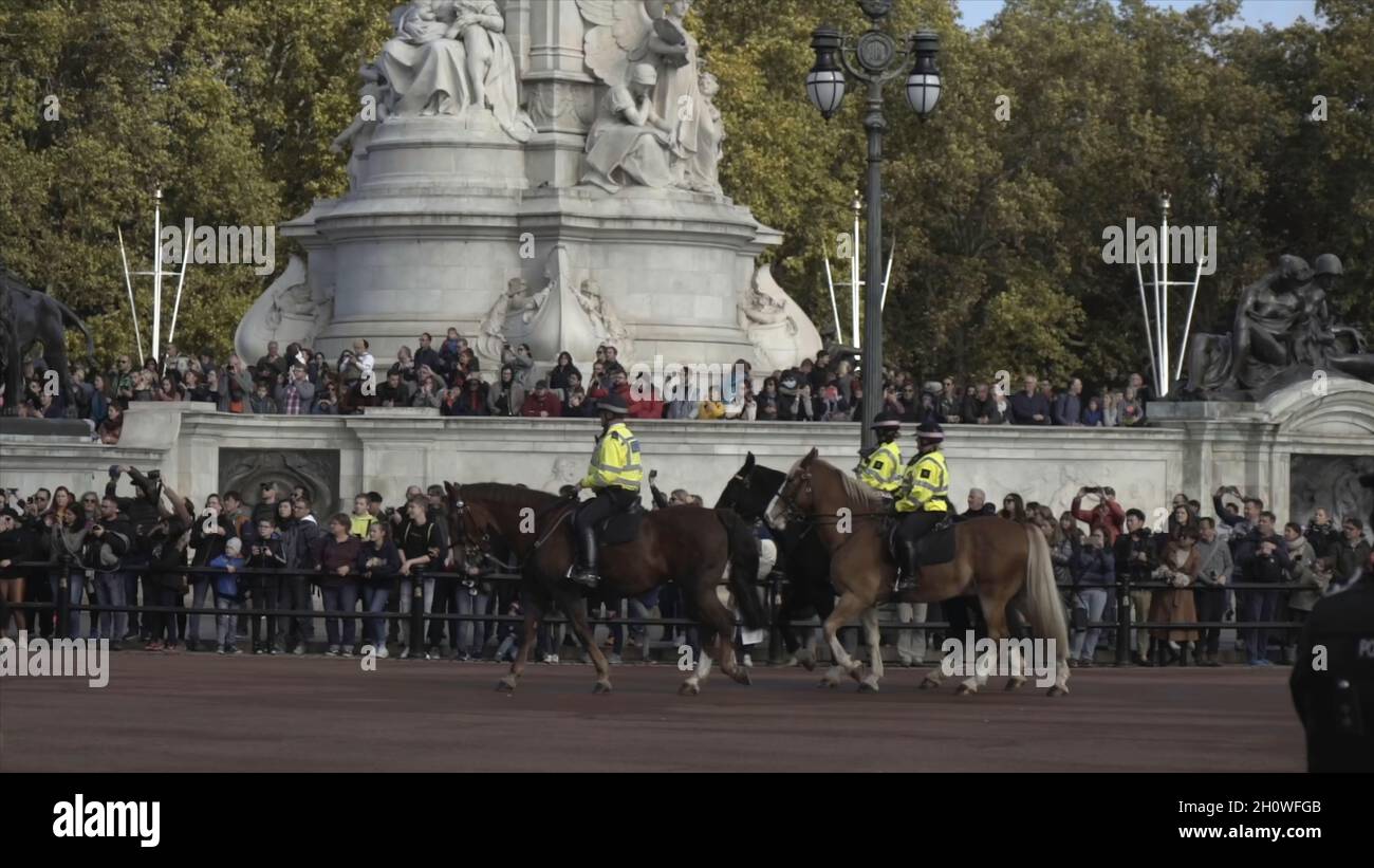 Close-up of Royal Guards on parade near the Buckingham Palace against ...