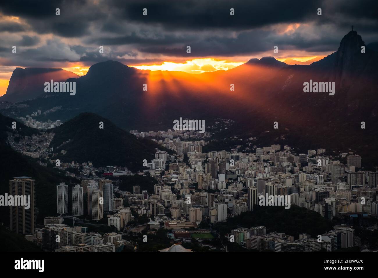 Rio de Janeiro from Sugarloaf Mountain sunset Stock Photo - Alamy