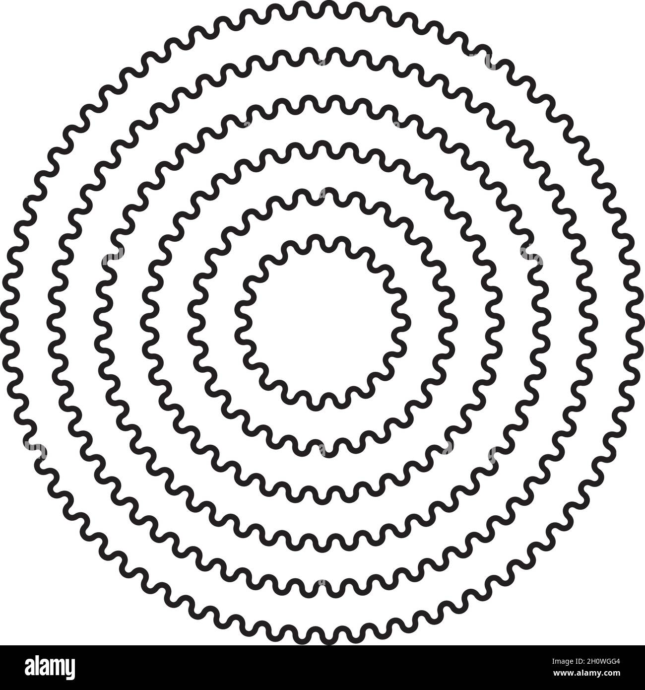 Round circular wave border frame in a range of sizes Stock Vector Image ...