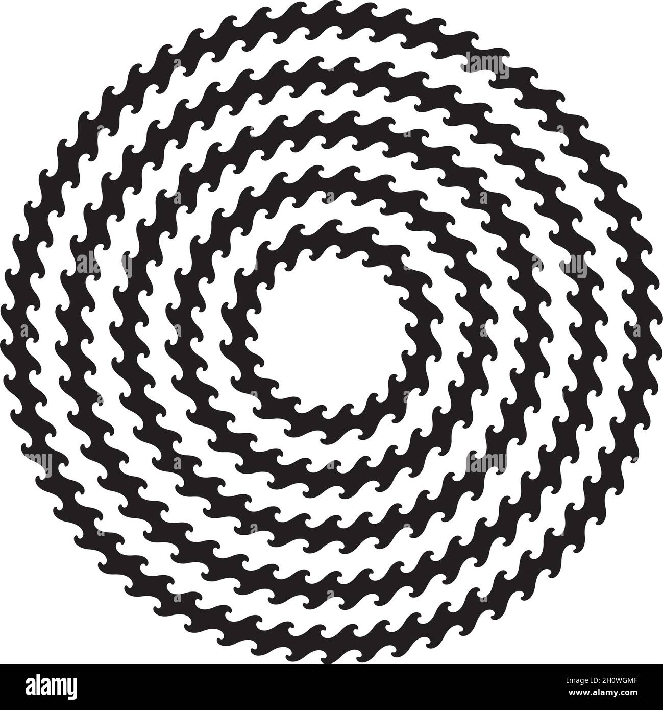 Round circular wave border frame in a range of sizes Stock Vector Image ...