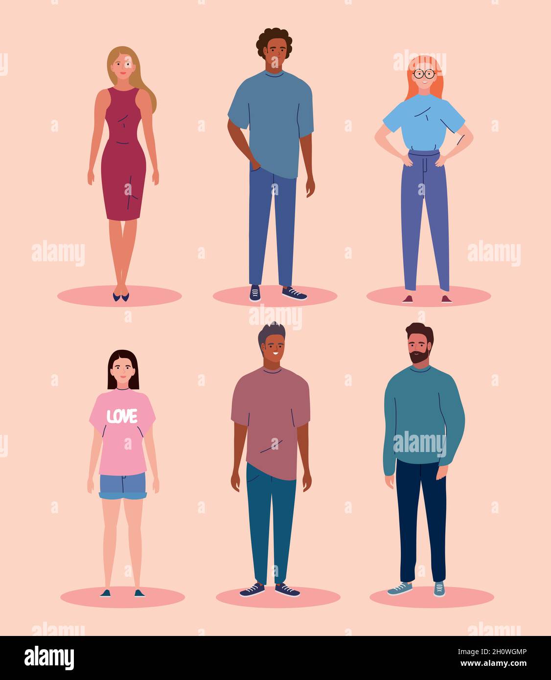 Six diversity Stock Vector Images - Alamy