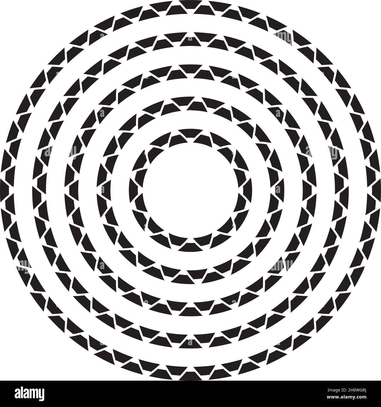 African or Mexican Aztec round circular border frame in a range of ...