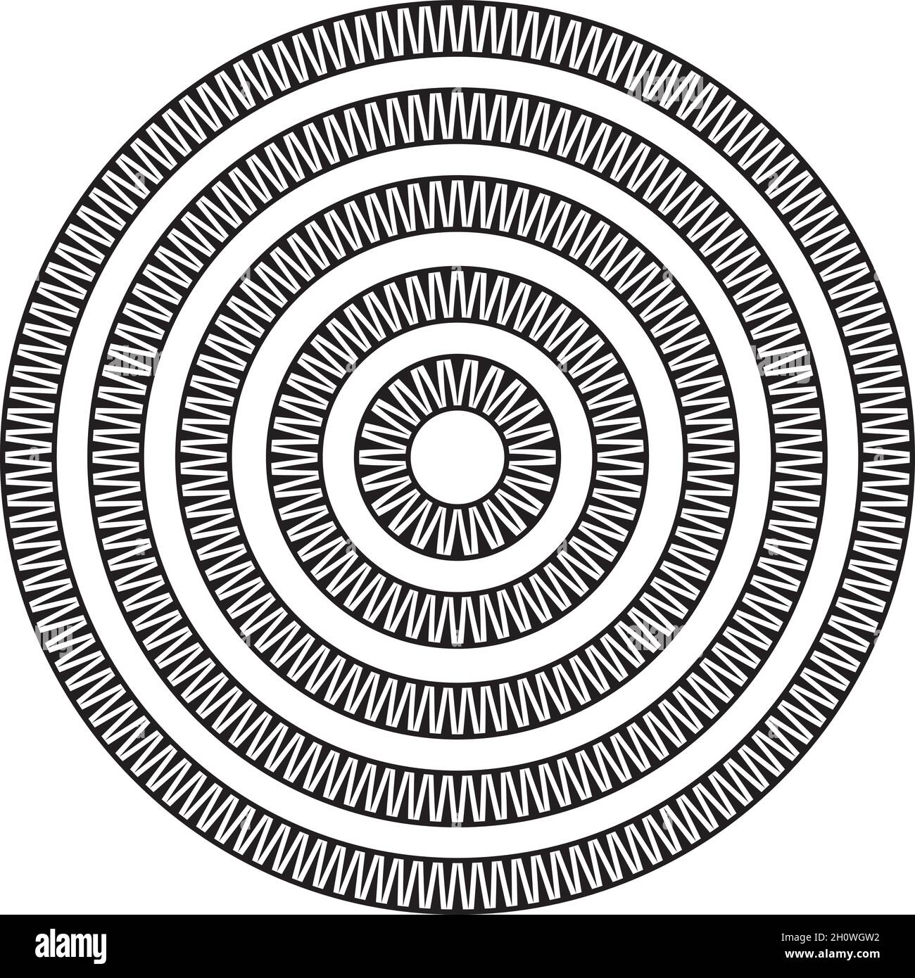 African or Mexican Aztec round circular border frame in a range of ...