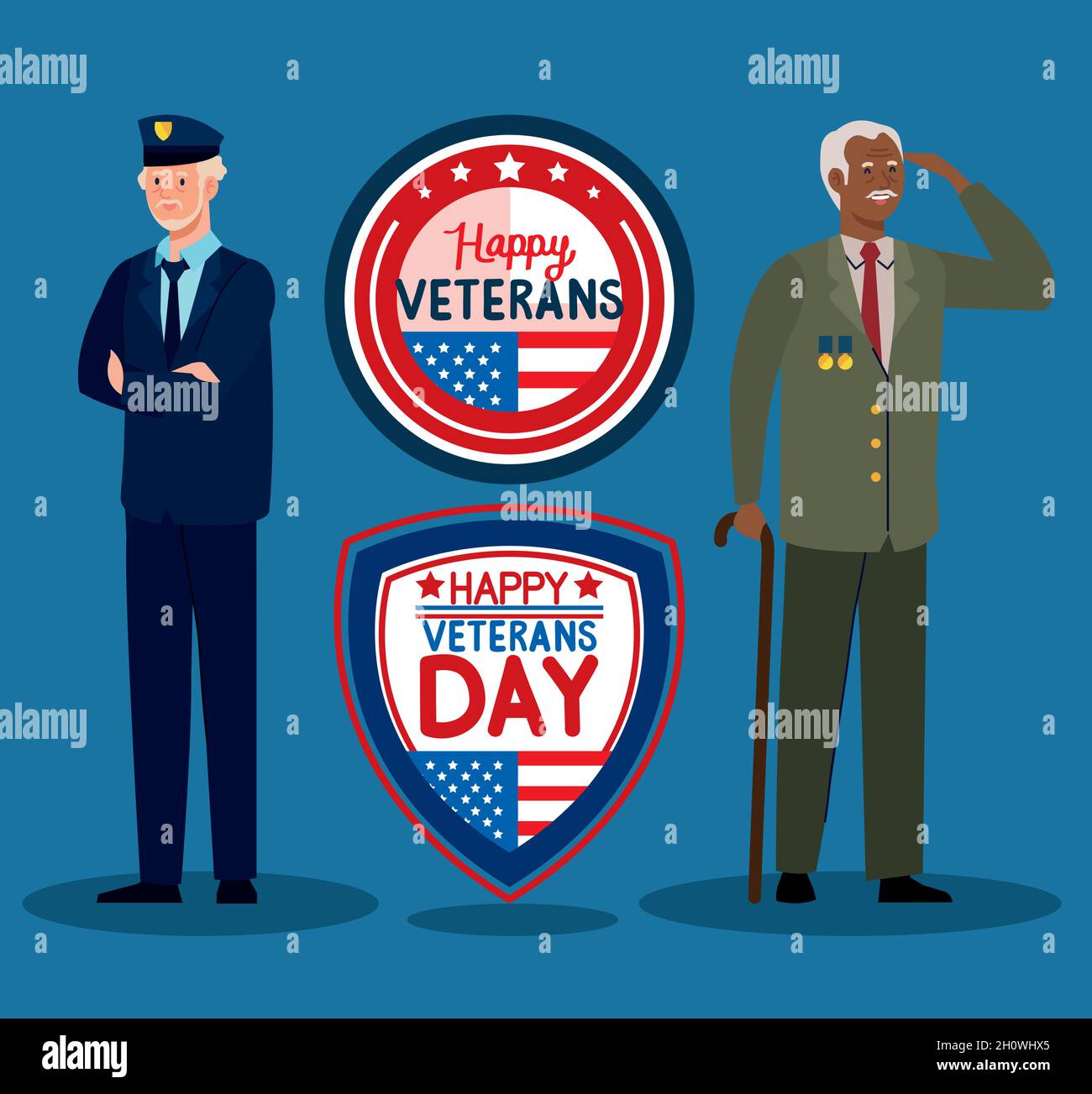 two veterans and emblems Stock Vector Image & Art - Alamy