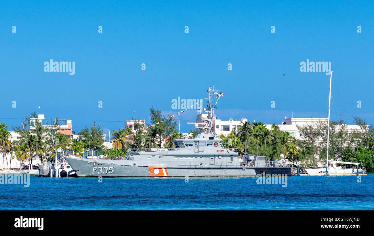 Coast guard military ship in Isla Mujeres, Mexico, 2021 Stock Photo - Alamy