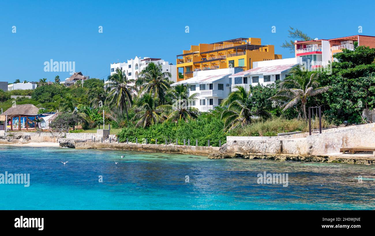 Buildings in coastline of Isla Mujeres, Mexico, 2021 Stock Photo - Alamy