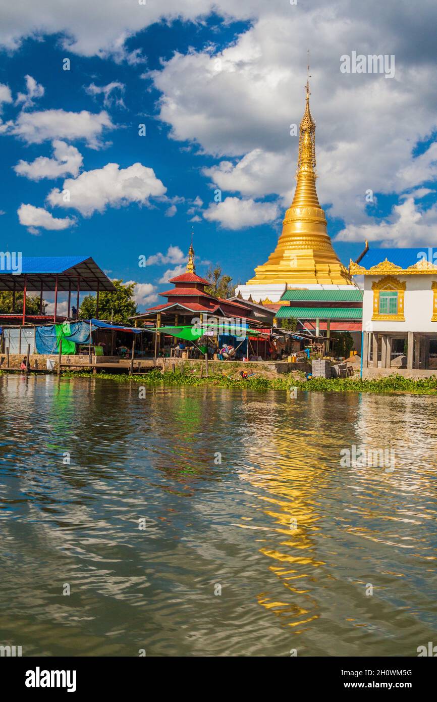 Alodaw Pauk Pagoda on Inle lake, Myanmar Stock Photo - Alamy