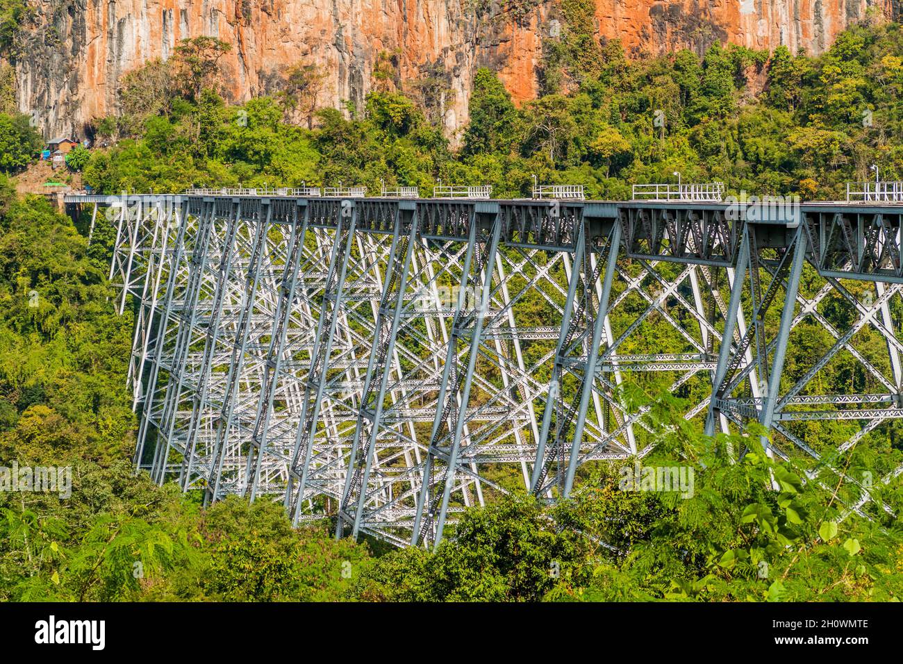 Gokteik Goteik or Gok Teik viaduct on the railway line Mandalay ...