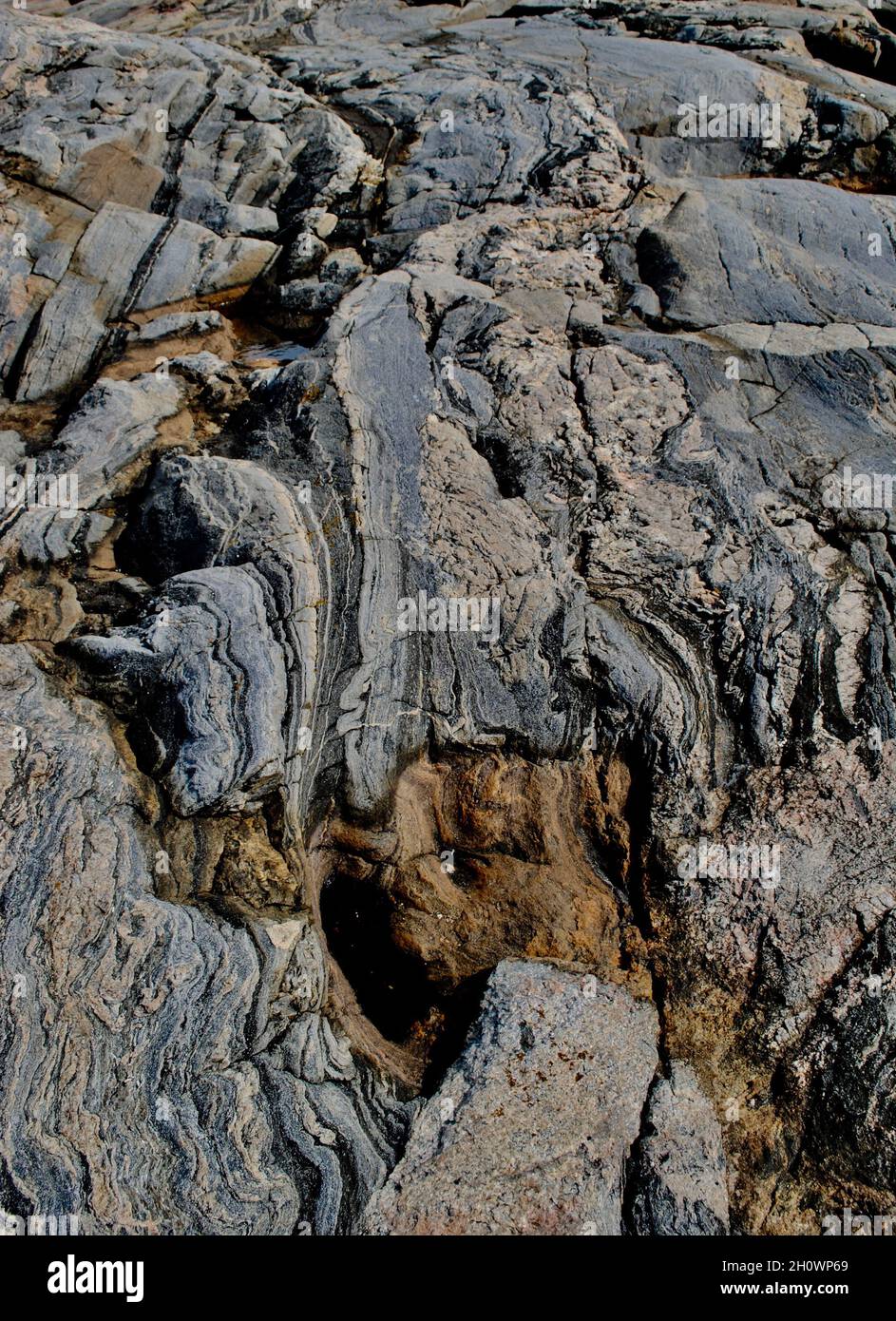 Rock formations on an island in Fjällbacka archipelago on the western ...