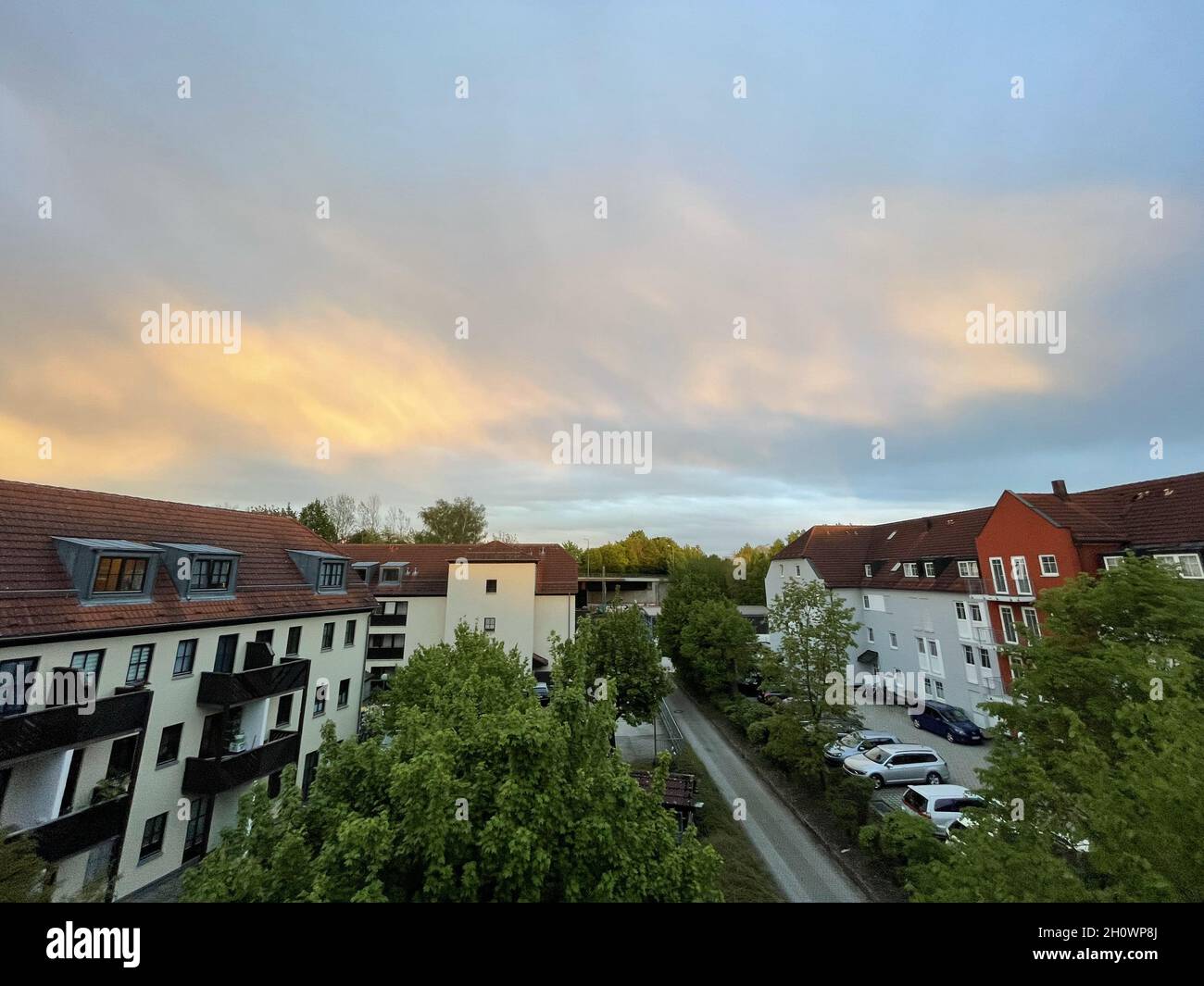 Aerial view architectural apartment buildings hi-res stock photography ...