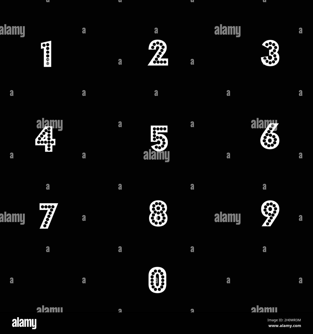 Set Of Numbers design in 1 to 9 and 0. Numbers symbol can be used as ...
