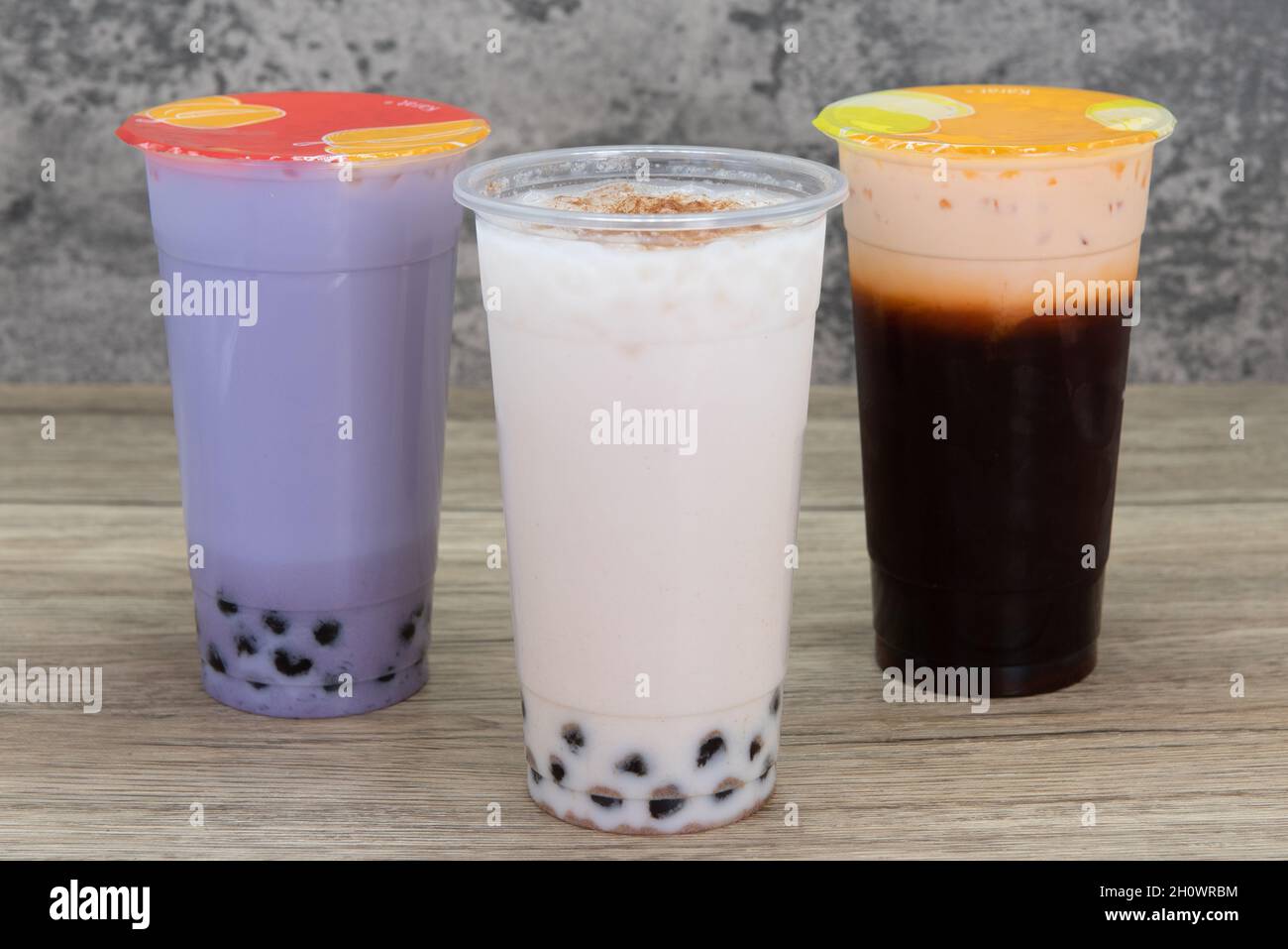 Ice cold choice of taro milk tea, thai tea, or horchata will quench ...